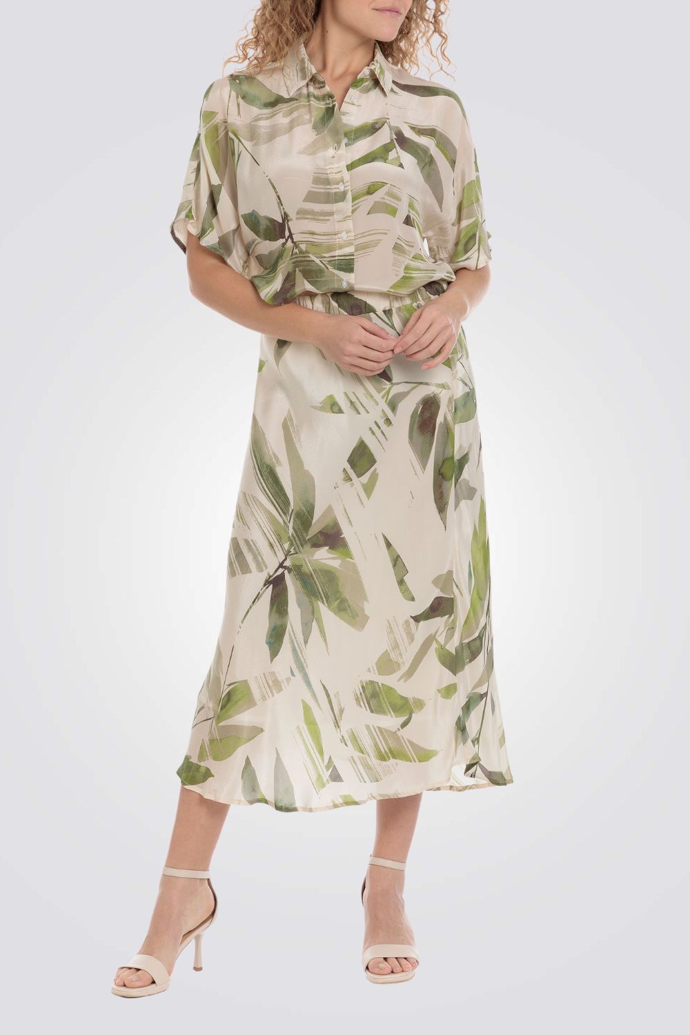 מכופתרת עם הדפס ירוק PUNT ROMA – MASHBIR//365